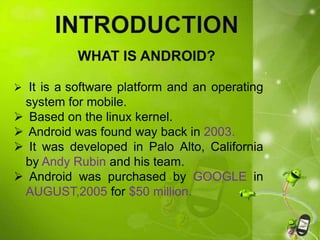android technology presentation | PPTX