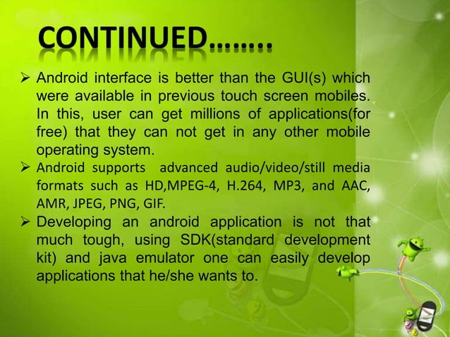 android technology presentation | PPTX | Operating Systems | Computer Software and Applications
