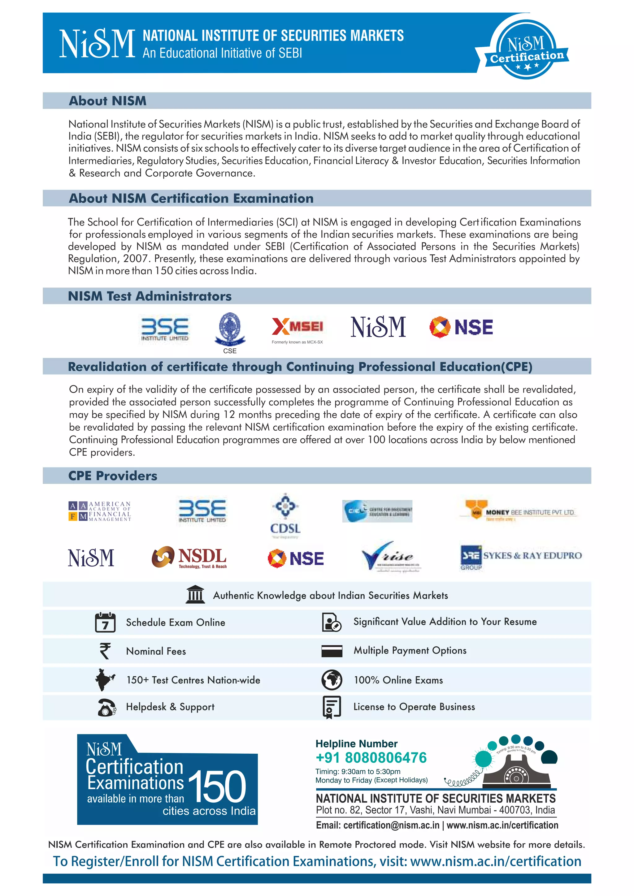 Nism certification-pamphlet | PDF | Stocks and Bonds | Personal Investing