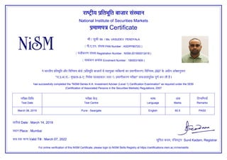 Nism series - investment advisor - level 1 | PDF