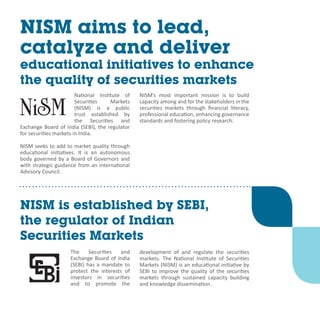 NISM Brochure | PDF