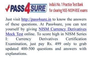 NISM Currency Derivatives Model Question Paper | PPTX