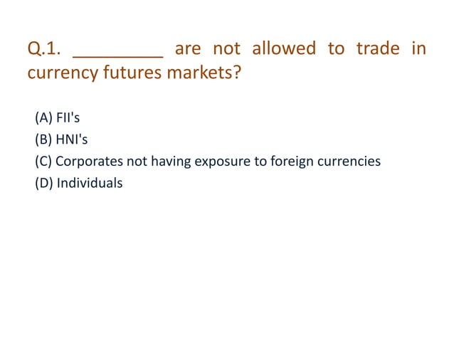 NISM Currency Derivatives Model Question Paper | PPTX | Stocks and ...
