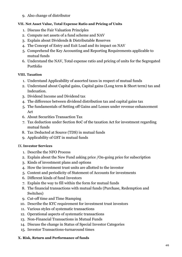 [NISM series-V] Mutual fund distributors certification examination | PDF | Mutual Funds ...