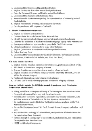 [NISM series-V] Mutual fund distributors certification examination | PDF