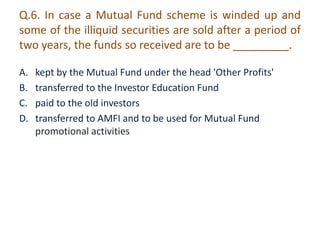 NISM Series V A - Mutual Fund Model Question Paper | PPTX