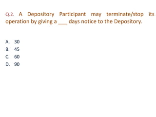 NISM Series VI - Depository Operations Certification Exam Model Paper ...