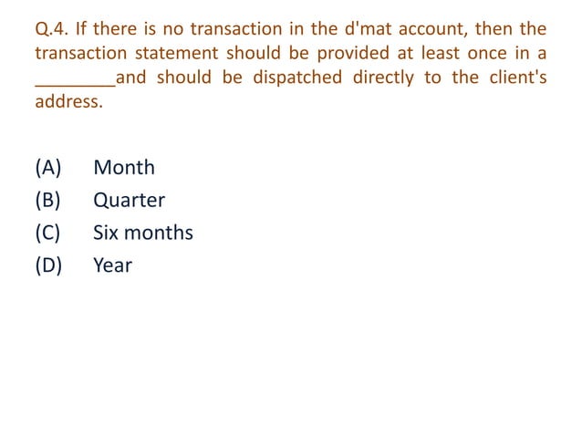 NISM Series VI - Depository Operations Certification Exam Model Paper ...