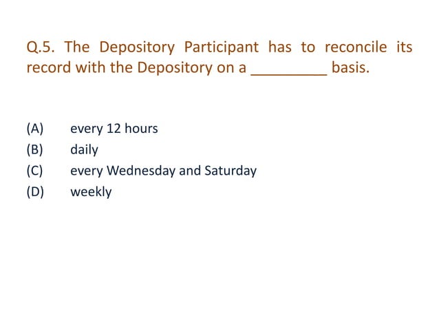NISM Series VI - Depository Operations Certification Exam Model Paper ...