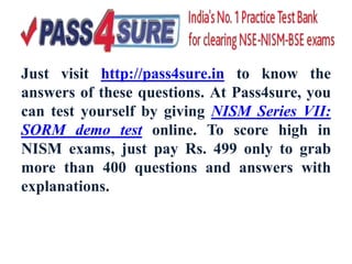 NISM Series VII - SORM Model Question Paper | PPTX