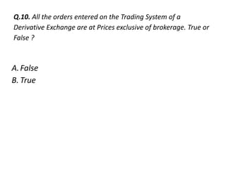 NISM Series VIII - Equity Derivatives Model Paper | PPTX