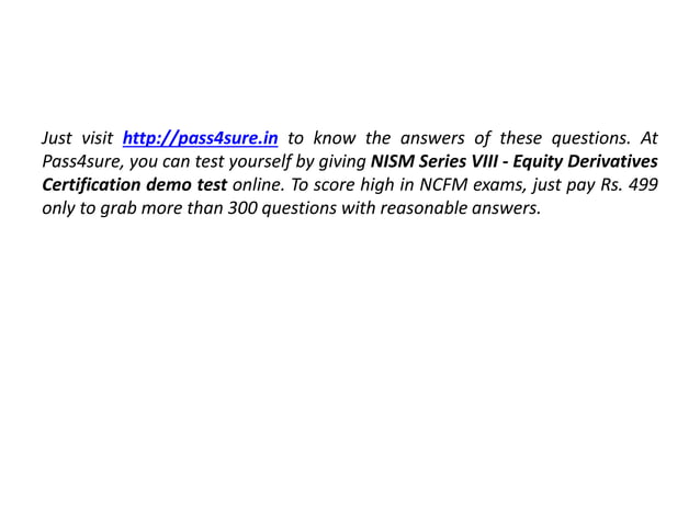 NISM Series VIII - Equity Derivatives Model Paper | PPTX | Stocks and ...