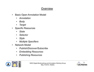 Open Annotation; NISO digital bookmarking | PPT