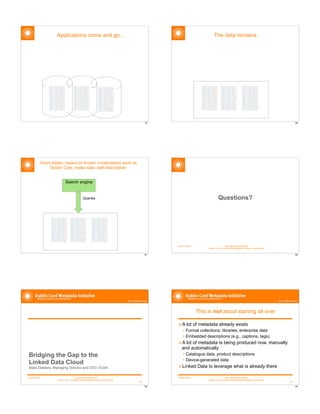 Baker and Dekkers, "Dublin Core: The Road from Metadata Formats to Linked Data" | PDF