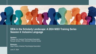 Jemison and Lee "DEIA in the Scholarly Landscape, Session Four ...