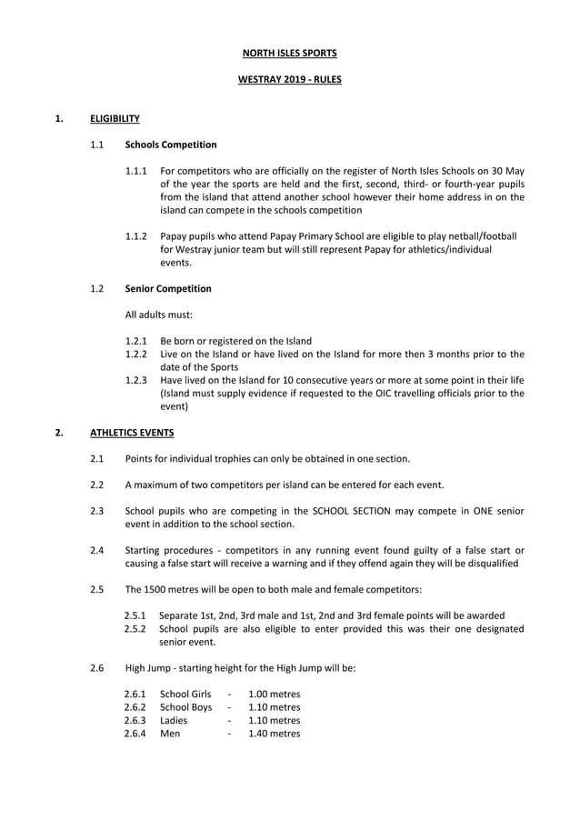 Nis rules 2019 | PDF