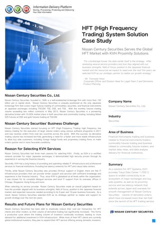 KVH Customer Case Study - Nissan Century Securities | PDF