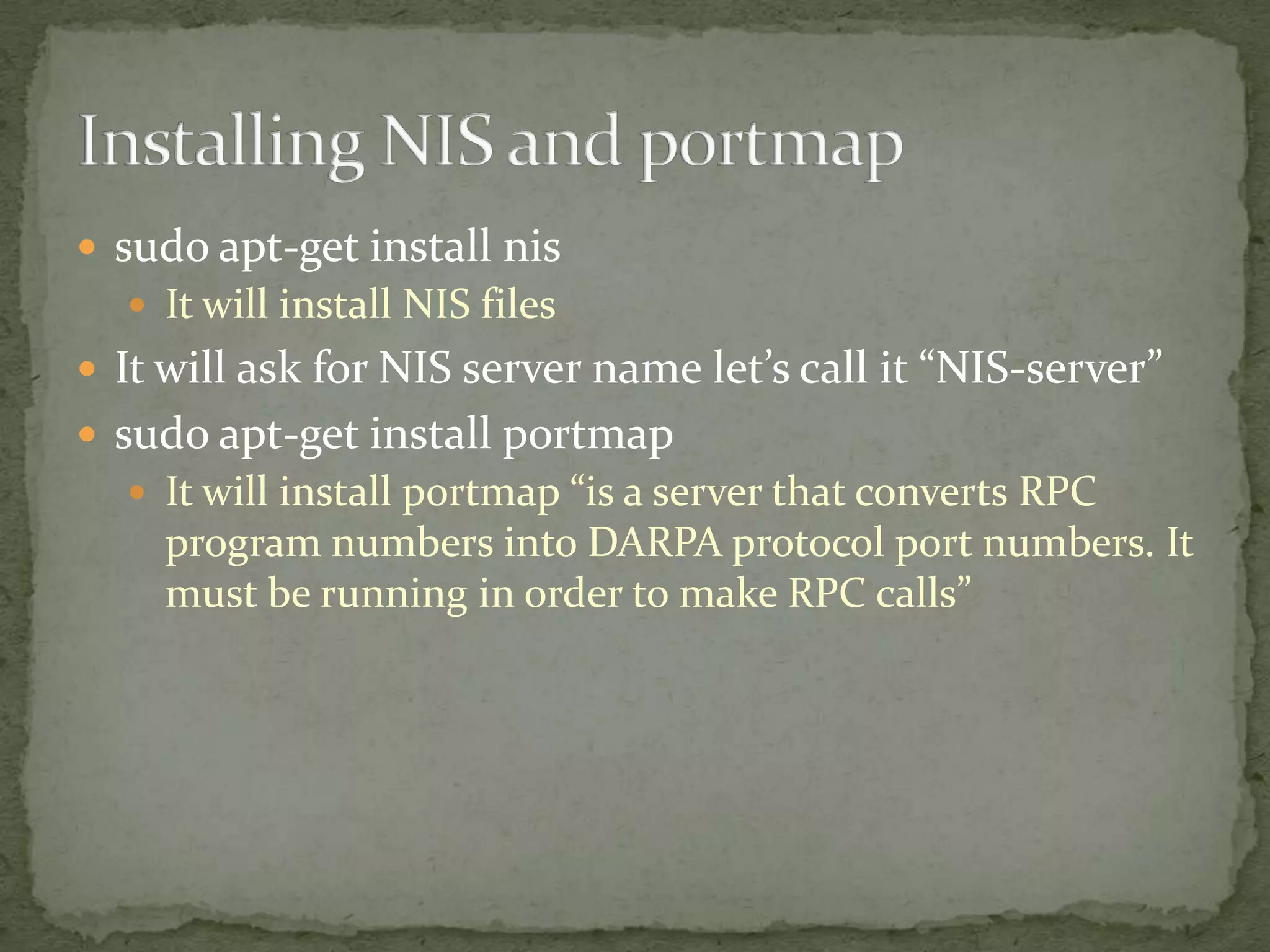 NIS server installation | PPTX