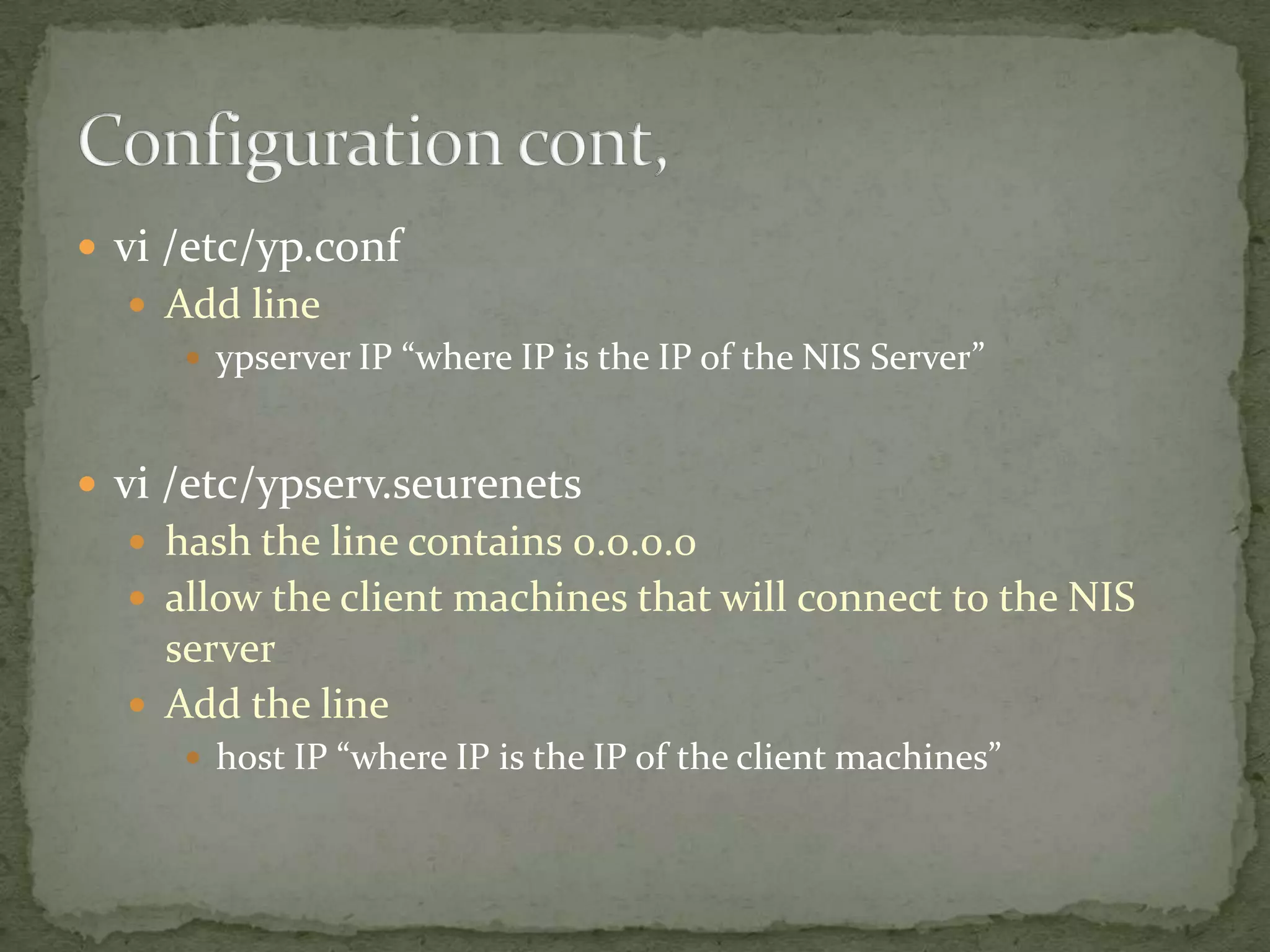 NIS server installation | PPTX