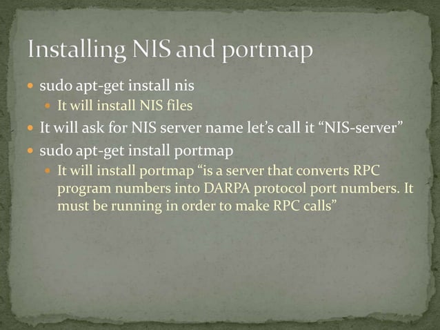 NIS server installation | PPTX | Operating Systems | Computer Software ...