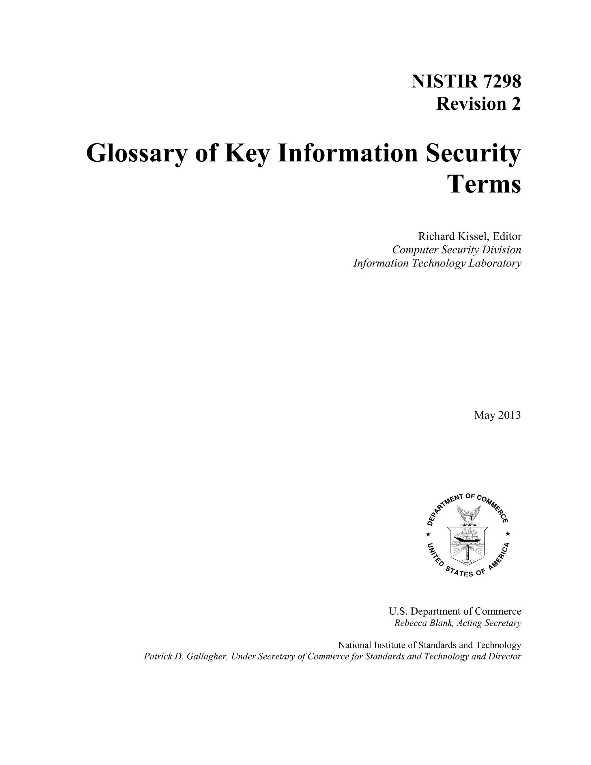 Glossary - Standard Security Terms - NIST Vocabulary | PDF