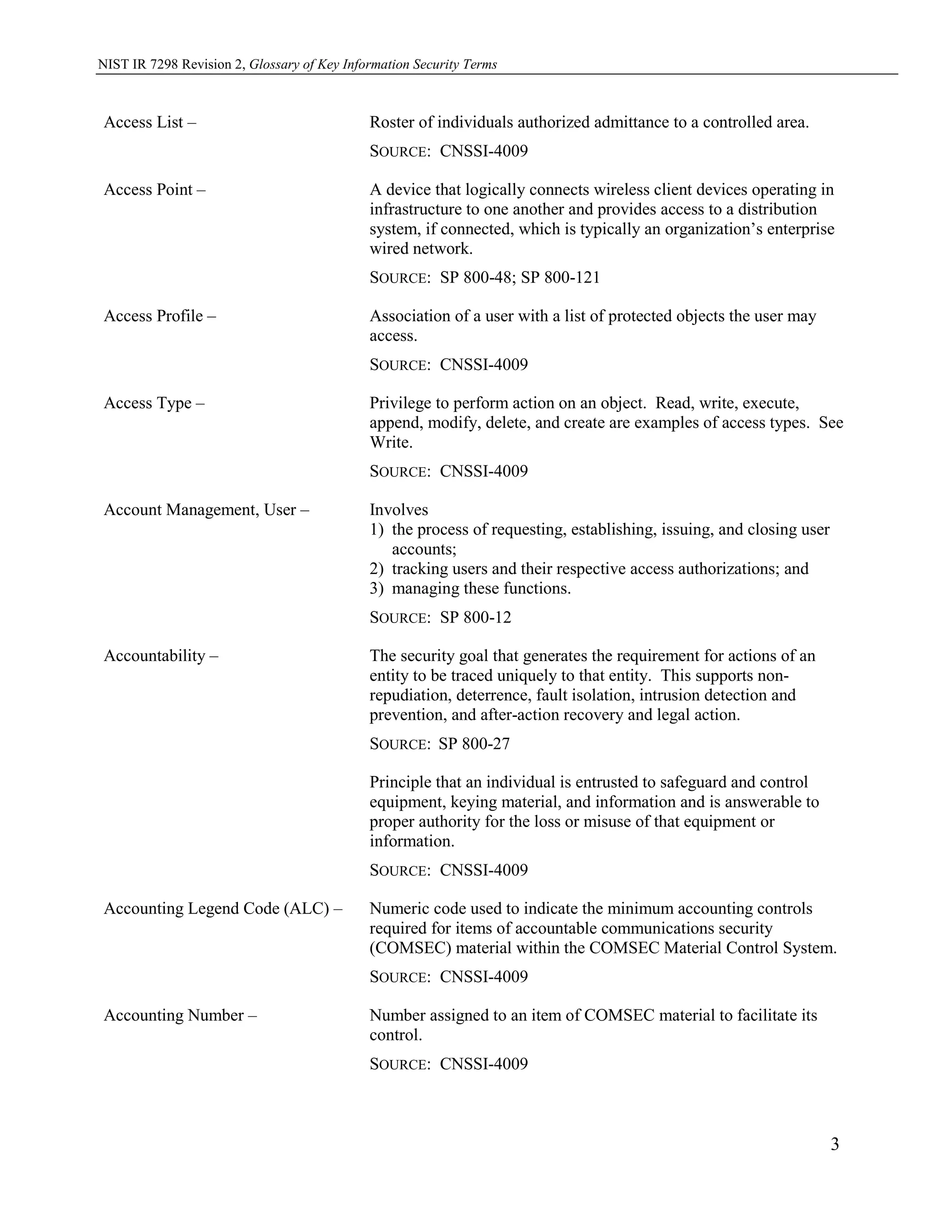 Glossary - Standard Security Terms - NIST Vocabulary | PDF