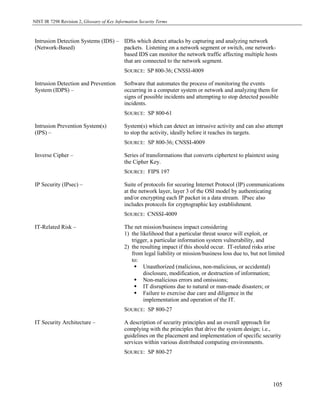 Glossary - Standard Security Terms - NIST Vocabulary | PDF