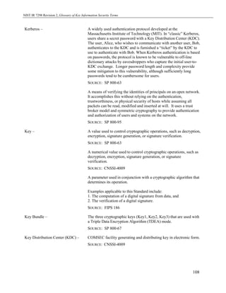 Glossary - Standard Security Terms - NIST Vocabulary | PDF
