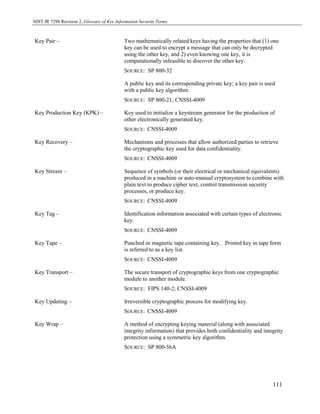 Glossary - Standard Security Terms - NIST Vocabulary | PDF