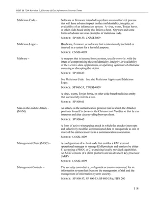 Glossary - Standard Security Terms - NIST Vocabulary | PDF