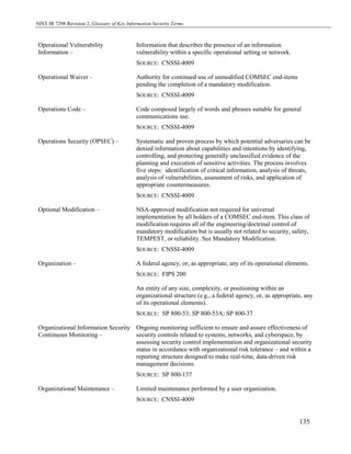 Glossary - Standard Security Terms - NIST Vocabulary | PDF