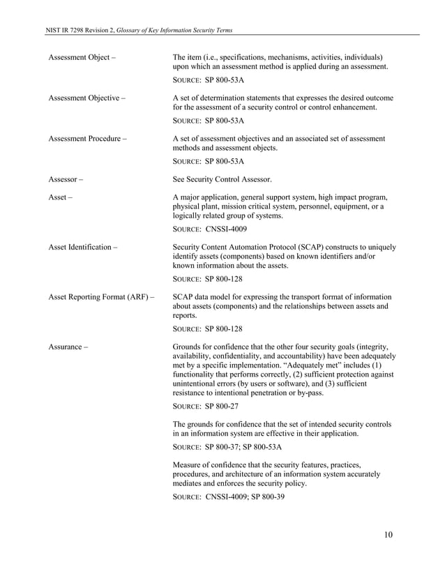 Glossary - Standard Security Terms - NIST Vocabulary | PDF