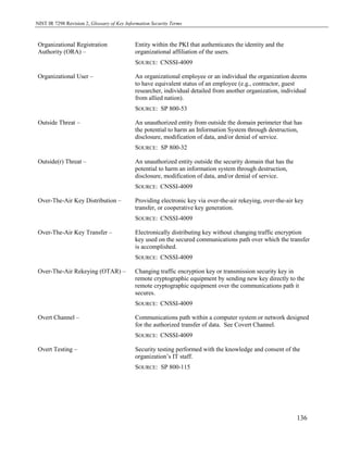 Glossary - Standard Security Terms - NIST Vocabulary | PDF