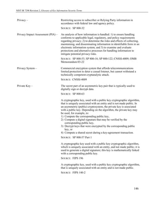 Glossary - Standard Security Terms - NIST Vocabulary | PDF