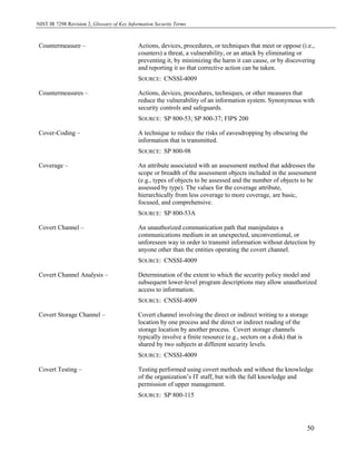 Glossary - Standard Security Terms - NIST Vocabulary | PDF