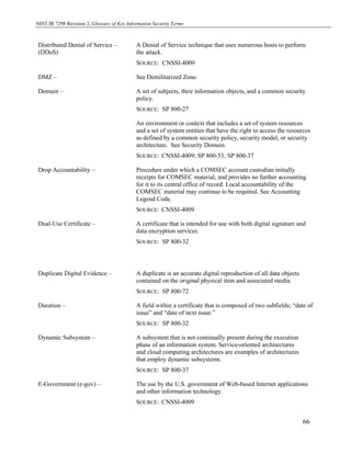 Glossary - Standard Security Terms - NIST Vocabulary | PDF