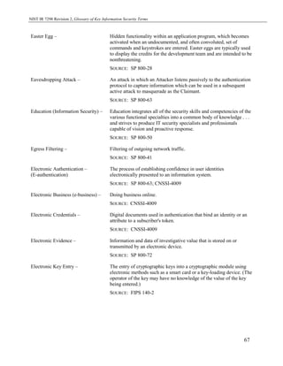 Glossary - Standard Security Terms - NIST Vocabulary | PDF