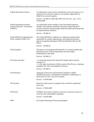 Glossary - Standard Security Terms - NIST Vocabulary | PDF