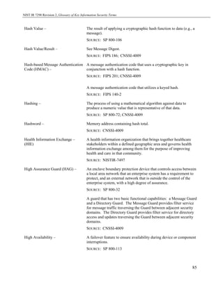 Glossary - Standard Security Terms - NIST Vocabulary | PDF