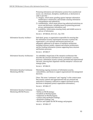 Glossary - Standard Security Terms - NIST Vocabulary | PDF