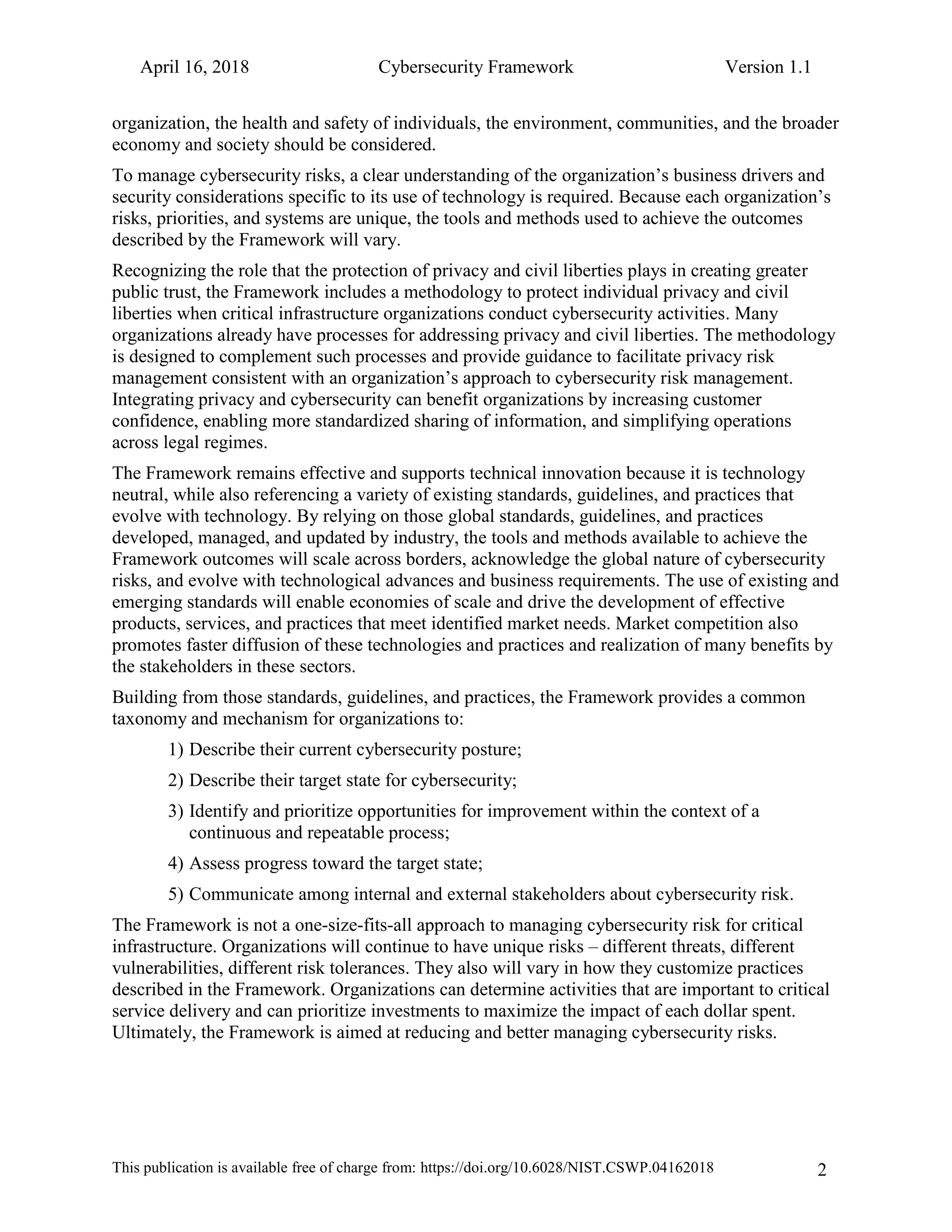 Framework for Improving Critical Infrastructure Cybersecurity - Nist.…