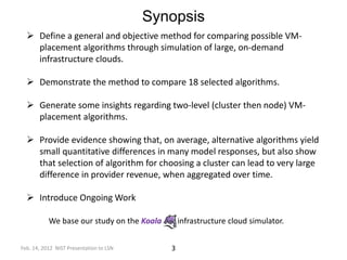 Comparing VM Placement Algorithms for On-Demand Clouds | PPT