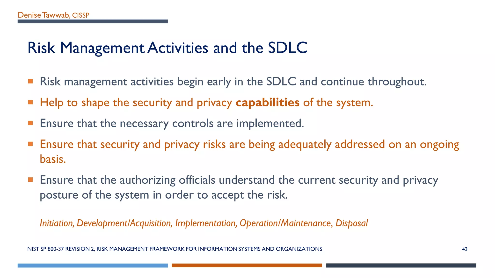 Understanding the NIST Risk Management Framework: 800-37 Rev. 2 | PDF