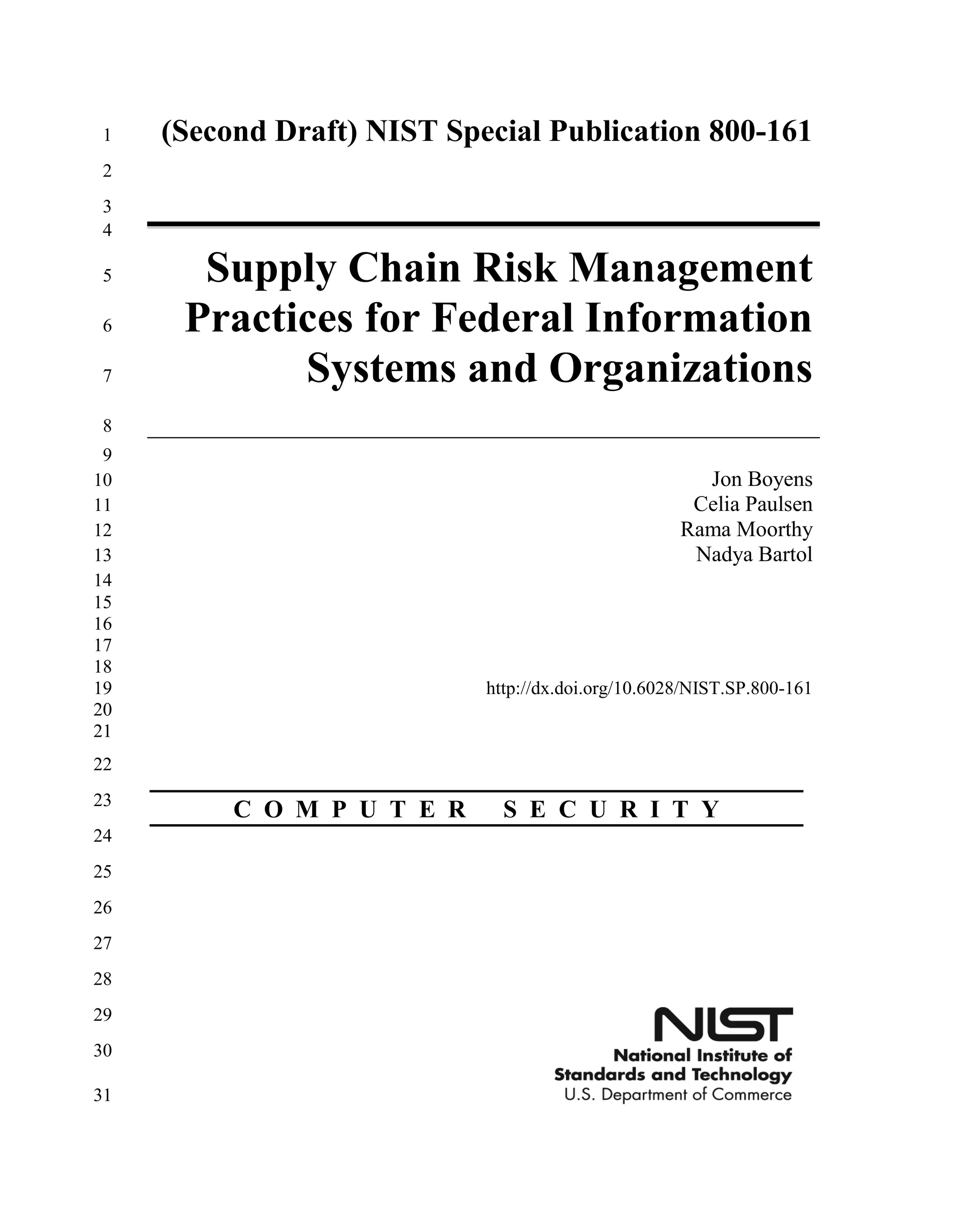 NIST Supply Chain Risk publication 800-161 | PDF