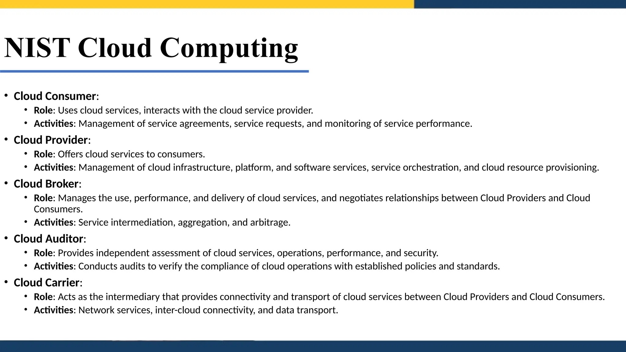 NIST CLOUD ARCHITECTURE OK NOW GOOD VERY | PPT