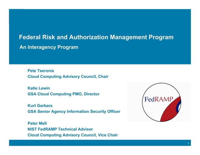Federal Risk and Authorization Management Program (FedRAMP) | PDF ...