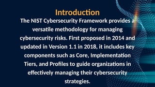NIST Cybersecurity Framework presentatio | PPT