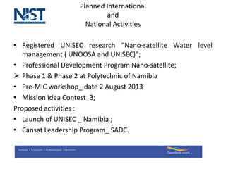 Overview of the Namibian Institute of Space Technology by Smita Francis ...