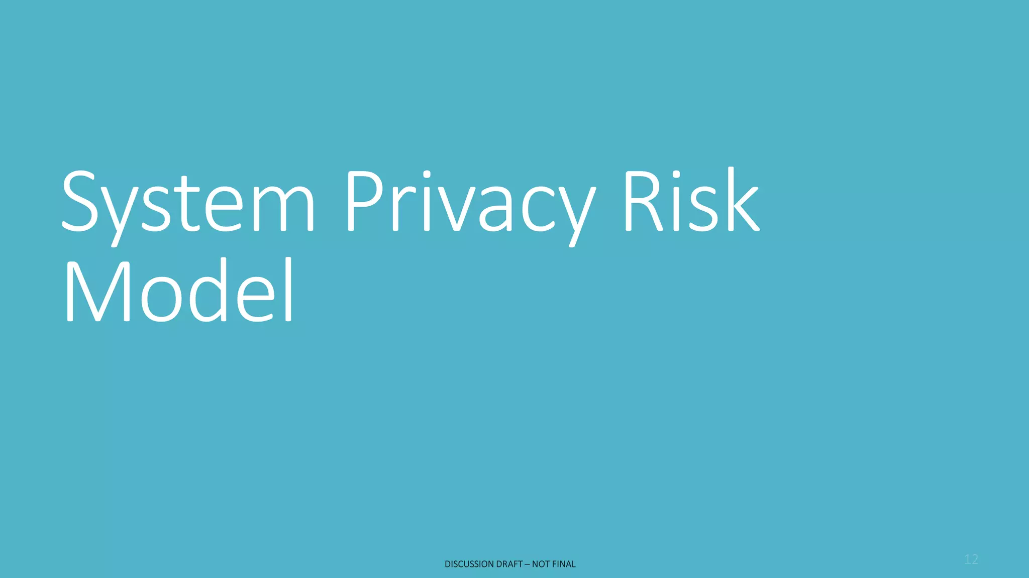 NIST Privacy Engineering Working Group - Risk Model | PPT