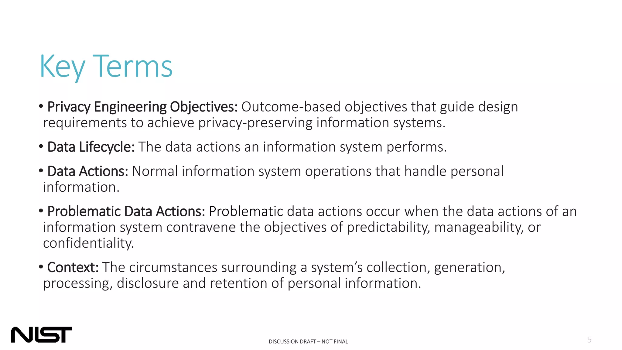 NIST Privacy Engineering Working Group - Risk Model | PPT